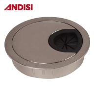 China Zinc Alloy Cable Sleeve Cover Grommet 60mm 80mm Chrome Nickel Plated Office Table Outlet for sale