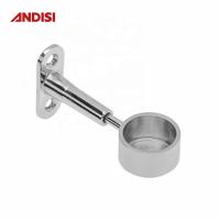 China Zinc Alloy Round Wardrobe Rail Tube Support for Closet Rod Centre Brackets 25mm Adjustable 80-120mm for sale