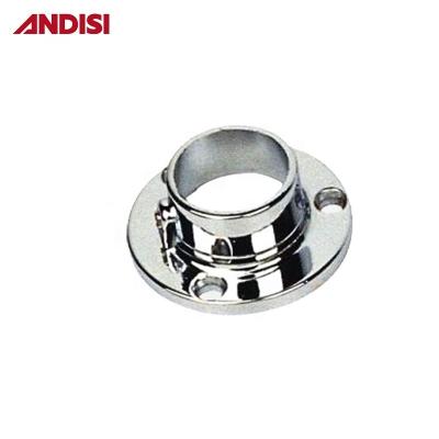 China Zinc Alloy Round Tube Holder Closet Rod Support Flanges 15mm 16mm 19mm 25mm for Wardrobe for sale