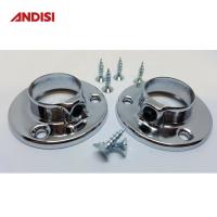 China Zinc Alloy Round Tube Holder Closet Rod Support Flanges 15mm 16mm 19mm 25mm for Wardrobe for sale