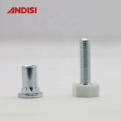 China Adjustable Furniture Leveling Feet M6 Thread Steel Nylon Under Desk Screw Foot 20-35mm for sale