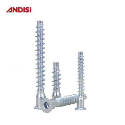 China Steel Furniture Connecting Pozi Flat Head Confirmat Screw Hexagon Socket Head Hole Zinc Plated DA11 for sale