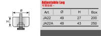 China Zinc Plated Steel Black Finish Furniture Leg M8 Threaded Plastic Cabinet Adjustment Feet 50kg Load for sale