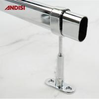 China Adjustable Height Zinc Alloy Closet Rod Bracket 80-120mm for Oval Wardrobe Tube Support for sale