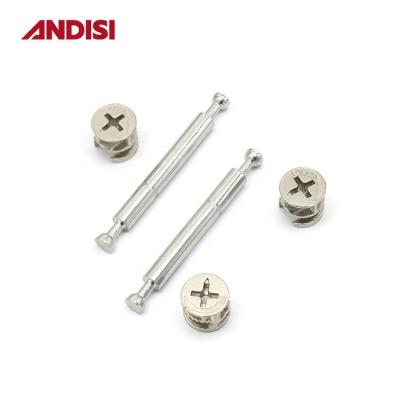 China Steel Bolt Double Ended Screw Cams and Dowels 15mm for Furniture Hardware Fitting for sale