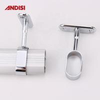 China Nickel Plated Zinc Alloy Wardrobe Tube Holder Support for Closet Rod Bracket 25mm for sale