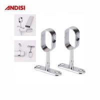 China Nickel Plated Zinc Alloy Wardrobe Tube Holder Support for Closet Rod Bracket 25mm for sale