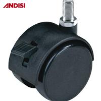 China Plastic Office Chair Caster Wheels 20kg 30kg 40kg Load Capacity Black Metal for sale