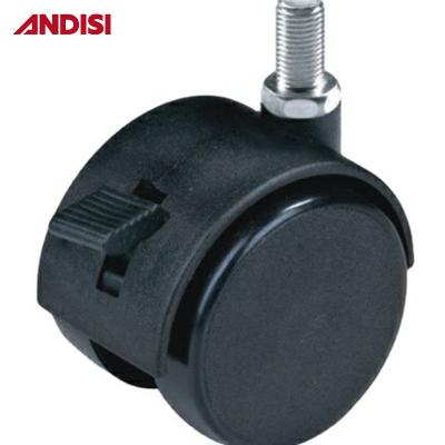 China Plastic Office Chair Caster Wheels 20kg 30kg 40kg Load Capacity Black Metal for sale