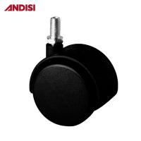 China Plastic Office Chair Caster Wheels 20kg 30kg 40kg Load Capacity Black Metal for sale