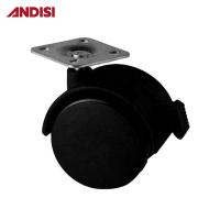 China Plastic Office Chair Caster Wheels 20kg 30kg 40kg Load Capacity Black Metal for sale