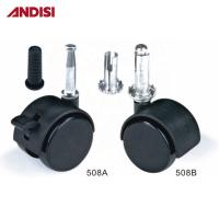 China Plastic Office Chair Caster Wheels 20kg 30kg 40kg Load Capacity Black Metal for sale