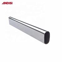 China Oval Metal Wardrobe Tube 30x15mm Polished Chrome Closet Rod 0.5-1.2mm Thickness for sale