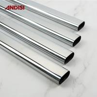 China Chrome Oval Wardrobe Clothes Hanging Rail Rod 30x15mm Steel Tube 2000mm Length for sale