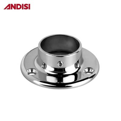 China Zinc Alloy Closet Rod Support Flanges HA19A Chrome Plated Wardrobe Fitting Accessories for sale