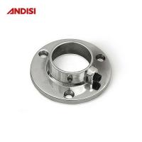 China 30mm Chrome Wardrobe Pipe Bracket Holder Round Closet Rod Support Flange Zinc Alloy for sale