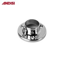 China 30mm Chrome Wardrobe Pipe Bracket Holder Round Closet Rod Support Flange Zinc Alloy for sale