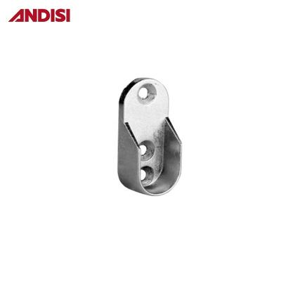 China Zinc Alloy Oval Closet Pole Rod End Bracket Support Flanges Nickel Chrome Plated 16mm for sale
