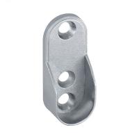 China 44mm Zinc Alloy Clothes Rail Holder for Wardrobe Cabinet Oval Pipe Tube End Bracket Nickel Chrome Plated for sale