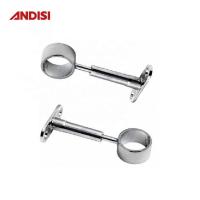 China Adjustable Zinc Alloy Closet Rod Support Bracket for 25mm Round Wardrobe Hanging Tube 80-120mm for sale