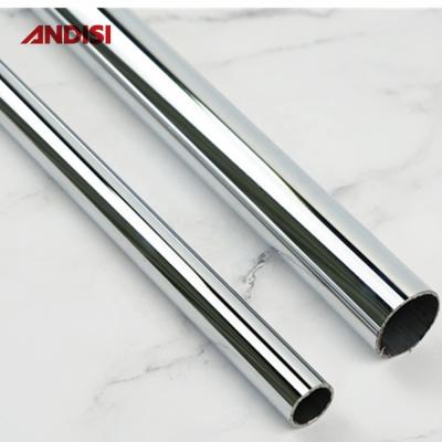 China Chrome Plated Wardrobe Hanging Rail Rod 25mm 30mm 50mm Steel Closet Tube for Clothes for sale