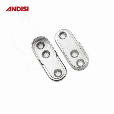 China Zinc Alloy Oval Closet Rod Bracket Clothes Hanging Rail Support 16mm Tube Holder for sale
