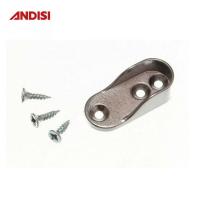 China Zinc Alloy Oval Closet Rod Bracket Clothes Hanging Rail Support 16mm Tube Holder for sale
