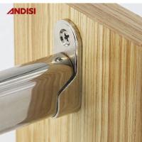 China Zinc Alloy Oval Closet Rod Bracket Clothes Hanging Rail Support 16mm Tube Holder for sale