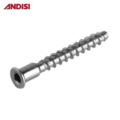 China Furniture Confirmat Screw 7x50 6.4x50 M7 M6.4 M5 Thread Type Zinc Nickel Plated for sale