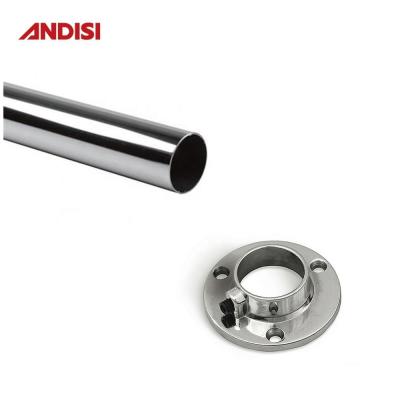 China Steel Wardrobe Tube Holder for Closet Rod Support Clothes Hanging Rail 25mm for sale
