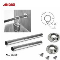 China Steel Wardrobe Tube Holder for Closet Rod Support Clothes Hanging Rail 25mm for sale