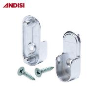 China Zinc Alloy Oval Wardrobe Hanging Rod Support Set 2000mm Chrome Plated Steel Tube for sale