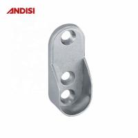 China 44mm Zinc Alloy Clothes Rail Holder Oval Tube Support for Wardrobe Rail Fitting for sale