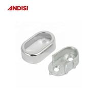 China Zinc Alloy Oval Closet Rod Support Bracket for 30x15mm Wardrobe Tube Chrome Black White for sale