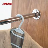 China Steel Wardrobe Hanger Rod Matt Black 19mm Round Clothes Hanging Rail 1.5M for sale