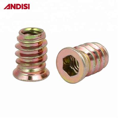 China Hex Drive Threaded Insert Nut for Wood Furniture Zinc Alloy CA13 14 for sale