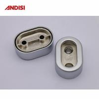 China Zinc Alloy Oval Wardrobe Tube Support Closet Rod Holder Chrome 30x15mm for sale