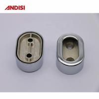 China Zinc Alloy Oval Wardrobe Tube Support Closet Rod Holder Chrome 30x15mm for sale