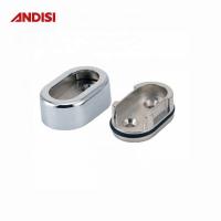 China Zinc Alloy Oval Wardrobe Tube Support Closet Rod Holder Chrome 30x15mm for sale