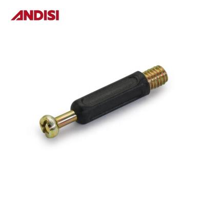 China M6 Furniture Male Thread Screw Connecting Cam Lock Bolt 40mm 32mm Black Zinc Plated for sale