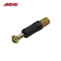 China M6 Furniture Male Thread Screw Connecting Cam Lock Bolt 40mm 32mm Black Zinc Plated for sale
