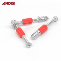 China Plastic Self Tapping Screw Dowel Mini Fix Connector Bolt for Cabinet Furniture BA47 48 Zinc Plated for sale