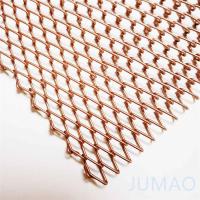 China Rhombic Hole Brass Wire Mesh Curtains 0.8-2.0mm Wire Diameter 3-20mm Aperture for Ceiling Decoration for sale