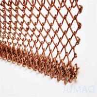 China Rhombic Hole Brass Wire Mesh Curtains 0.8-2.0mm Wire Diameter 3-20mm Aperture for Ceiling Decoration for sale