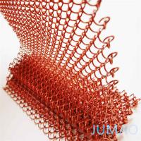 China Red Coil Metal Mesh Curtains Chainmail Fireplace Screen Drapery for sale
