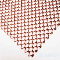 China Red Coil Metal Mesh Curtains Chainmail Fireplace Screen Drapery for sale
