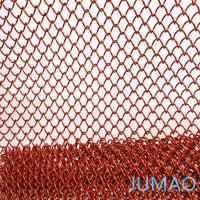 China Red Coil Metal Mesh Curtains Chainmail Fireplace Screen Drapery for sale