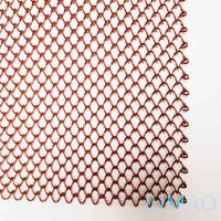 China Red Coil Metal Mesh Curtains Chainmail Fireplace Screen Drapery for sale