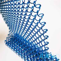 China Hand Crimped Blue Steel Metal Mesh Curtain 1.0mm Wire 5mm Opening for Construction for sale