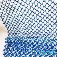 China Hand Crimped Blue Steel Metal Mesh Curtain 1.0mm Wire 5mm Opening for Construction for sale